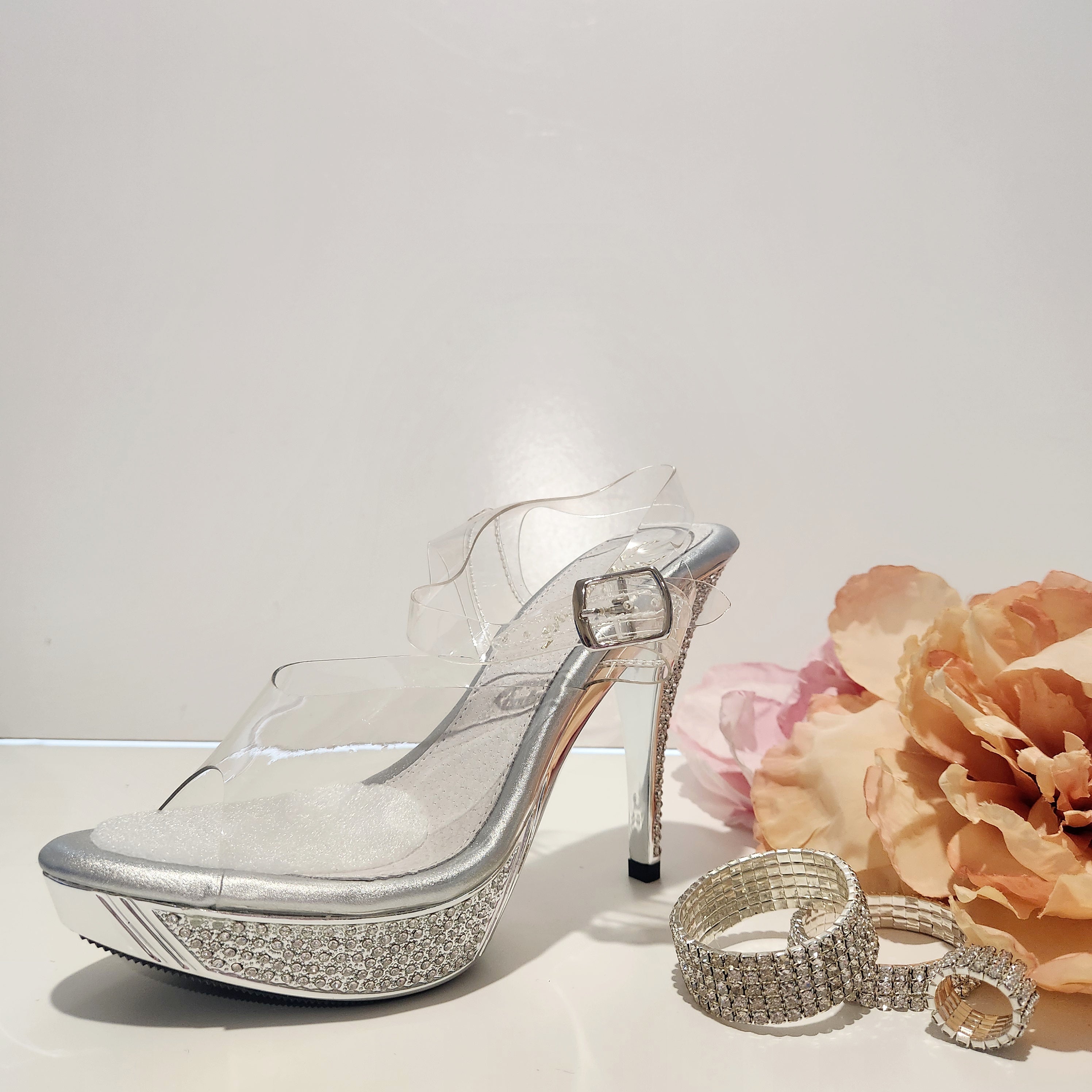Pleaser Fabulicious elegant-408 silver heels – KoKo Australia